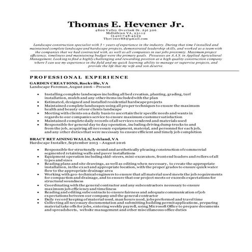 Thomas Hevener's Resume | DOCX