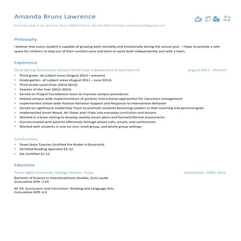 Amanda Lawrence Resume | PDF