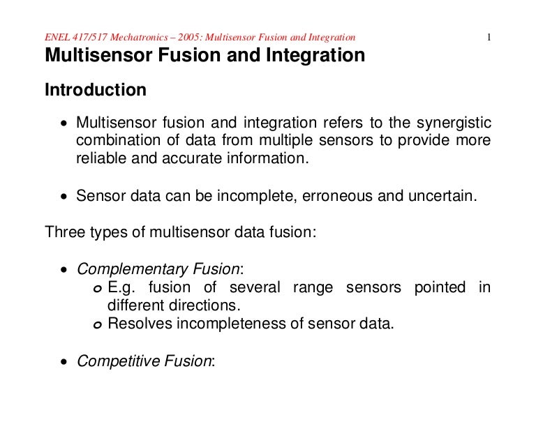 Multisensor Fusion And Integration Pres 