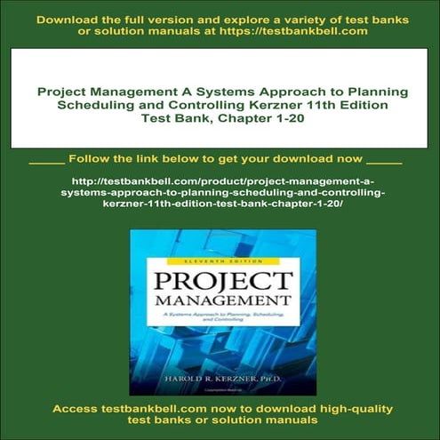Project Management A Systems Approach to Planning Scheduling and ...