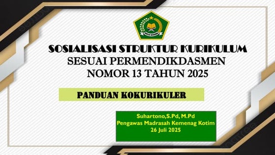 Kokurikuler dalam Pembelajaran Mendalam atau Deep Leaning | PPTX