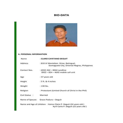 BIODATA-CLARO | DOC
