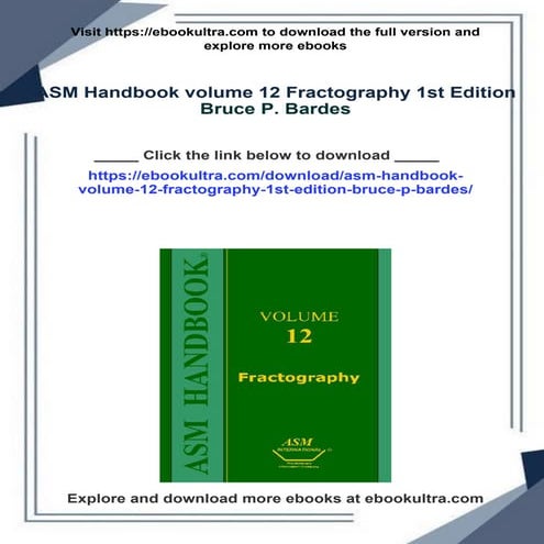 ASM Handbook volume 12 Fractography 1st Edition Bruce P. Bardes | PDF