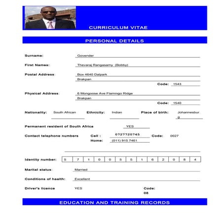 CURRICULAME VITAE OF MOSIANE REFILWE | DOC
