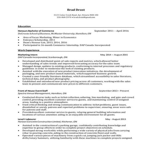 Robert Kishs Resume | DOC