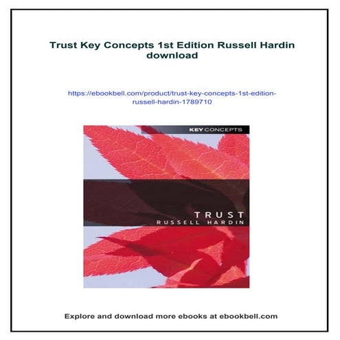 Trust Key Concepts 1st Edition Russell Hardin | PDF