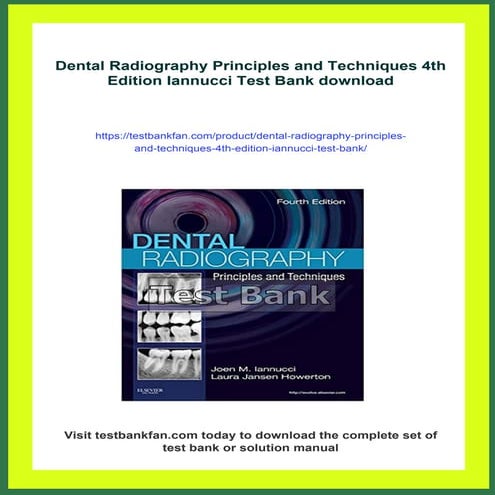 Dental Radiography Principles and Techniques 4th Edition Iannucci Test ...