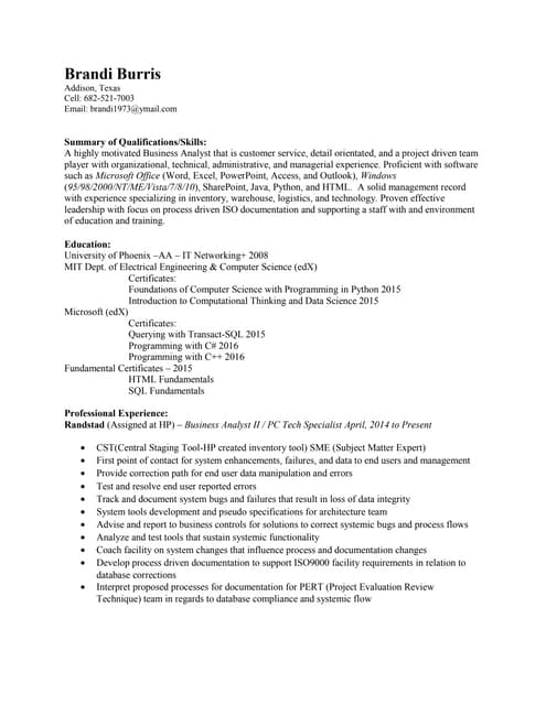 Brandi Burris presentations