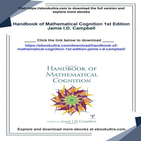 Handbook of Mathematical Cognition 1st Edition Jamie I.D. Campbell | PDF