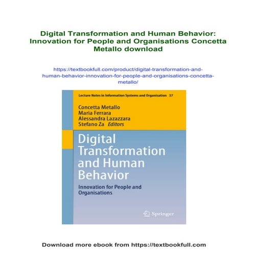 Digital Transformation and Human Behavior: Innovation for People and ...