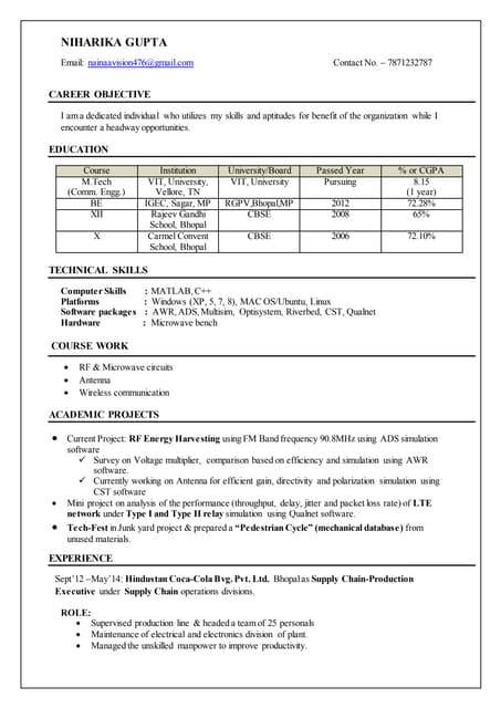 Final Resume Nikita for neha review | PDF