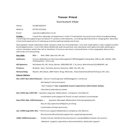 Trevor Priest CV2 | PDF