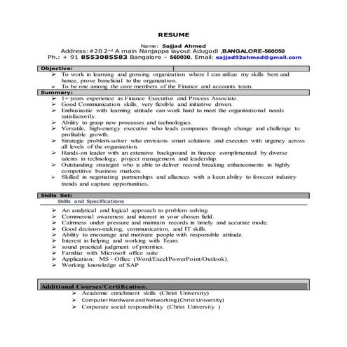 sajjad new resume | PDF
