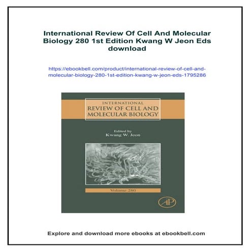 International Review Of Cell And Molecular Biology 280 1st Edition Kwang W Jeon Eds | PDF
