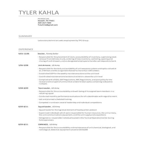 Resume, tyler | DOCX