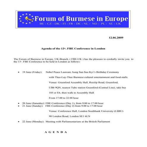 FBE.13th.Conference.London.Agenda.12.06.09