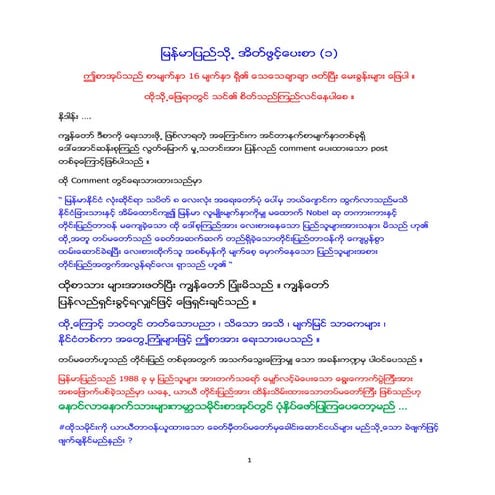 Flyer to Myanmar 1 | PDF