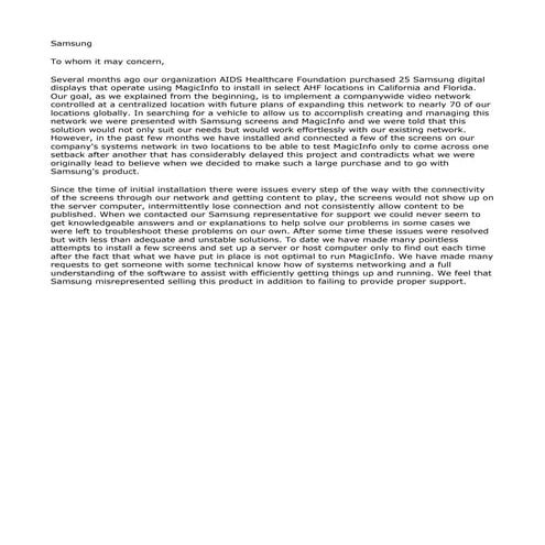 Samsung Letter | DOC
