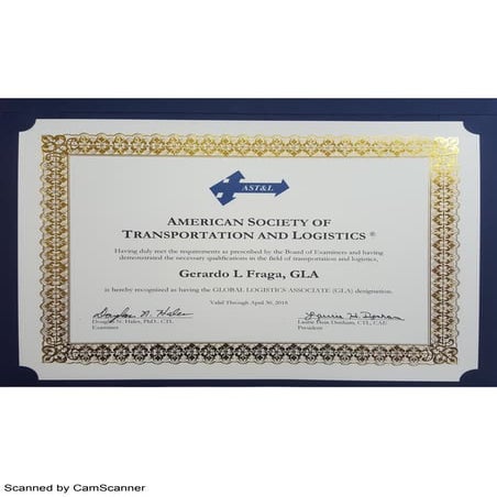 American Society of Transportation Logistics - GLA Certificate ...