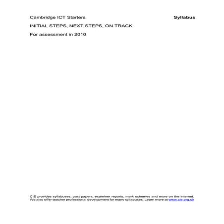 Cambridge ICT Starters | PDF