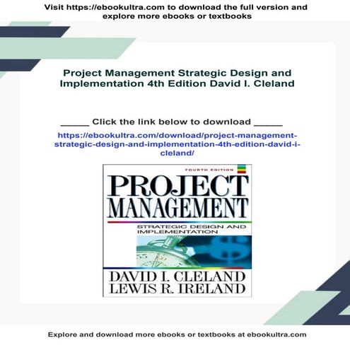 Project Management Strategic Design and Implementation 4th Edition ...