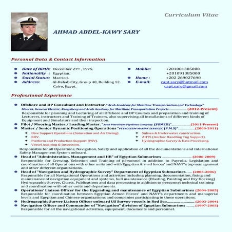 CV Capt.Ahmad Sary | PDF