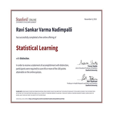 Stanford - Statistical Learning | PDF
