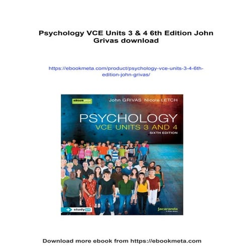 Psychology VCE Units 3 & 4 6th Edition John Grivas | PDF