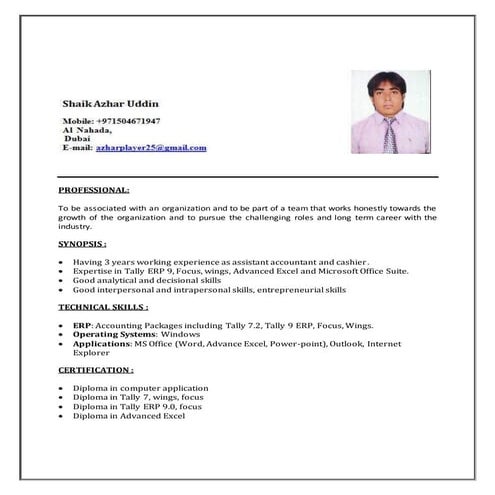 azhar CV | DOCX | Business | Business and Finance