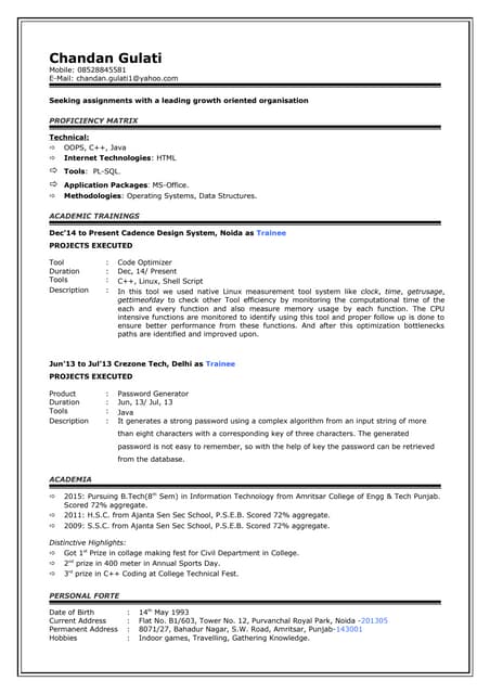 Resume_Nethaji 2016 _Batch | DOCX | Programming Languages | Computing