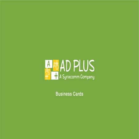 Ad Plus business cards | PDF