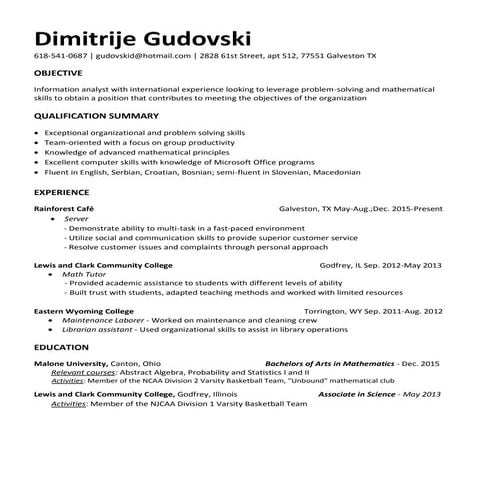 Donny resume | DOC
