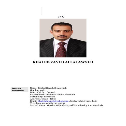 Khaled Alawneh CV 2015 | DOC