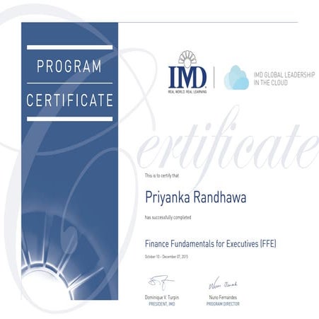 IMD certificate | PDF