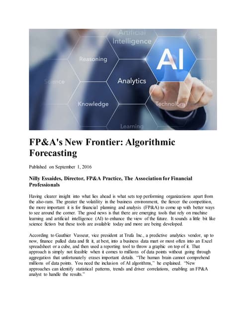Algorithmic Forecasting | PDF Algorithmic Forecasting | PDF