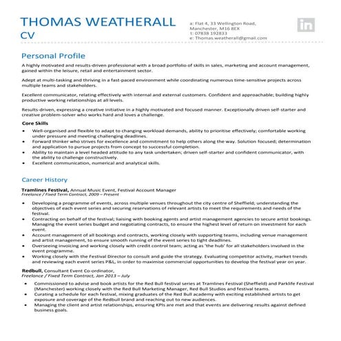 Tom_CV_2 | PDF | Business Administration | Business