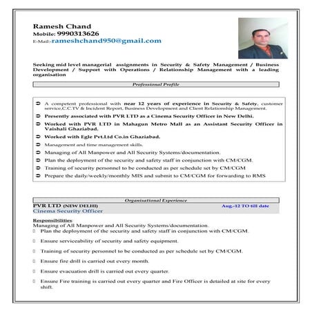 ramesh current PVR Resume | DOC