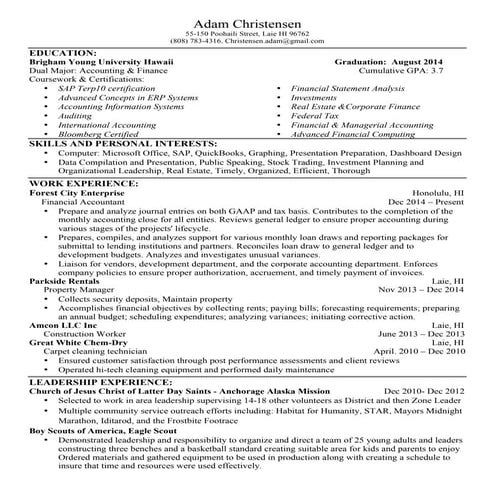 Adam Christensen Resume (Apple) | PDF