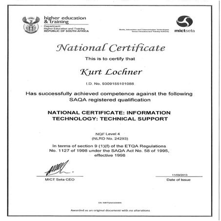 National Certificate NQF lvl4 | PDF