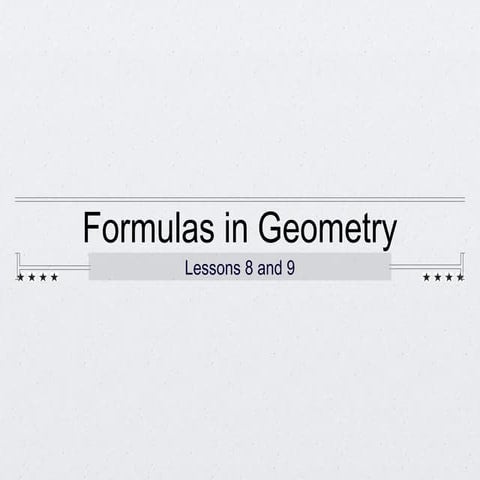 Formulas in Geometry | PPT