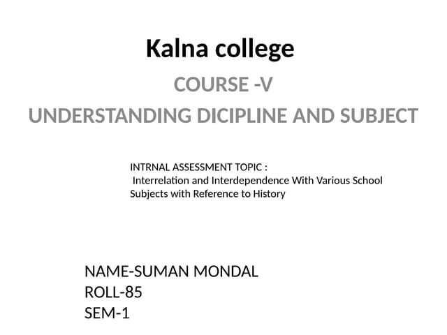 89 SUMAN MONDAL INTERRELATION WITH HISTORY.pptx 89 SUMAN MONDAL INTERRELATION WITH HISTORY.pptx