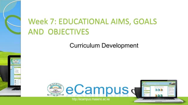Aims, goals and objective purpose in curriculum development | PPTX