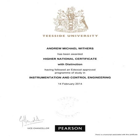 HNC INSTRUMENTATION AND CONTROL | PDF | Professional School ...