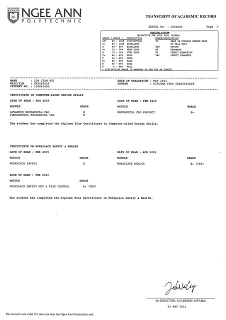 NTU transcript | PDF