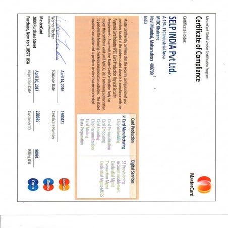 Master Card Certificate SELP | PDF