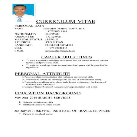 BENARD CV 1 | DOCX