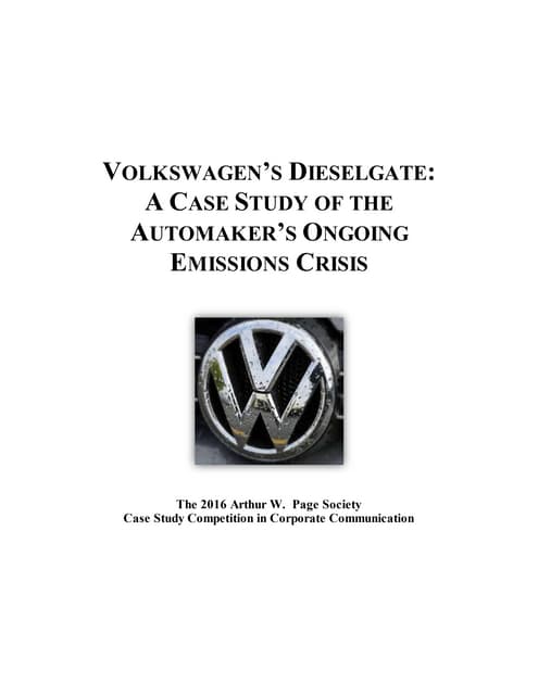 Volkswagen Emission Scandal | PPTX