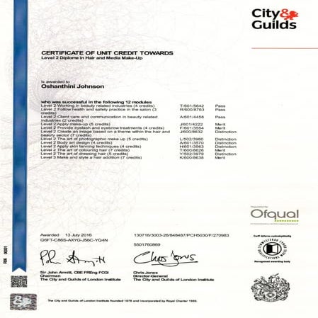 City & Guilds Certificate 1 | PDF