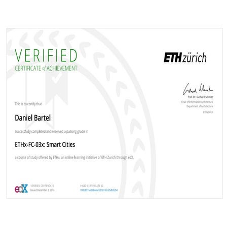 161203 - Smart Cities - Verified Certificate of Achievement | PPT