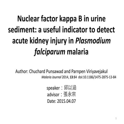 Nuclear factor kappa B in urine sediment | PPT